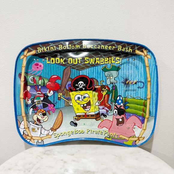 Kidz Trays | Dining | Vintage Kidz Spongebob Squarepants Pirate Metal ...
